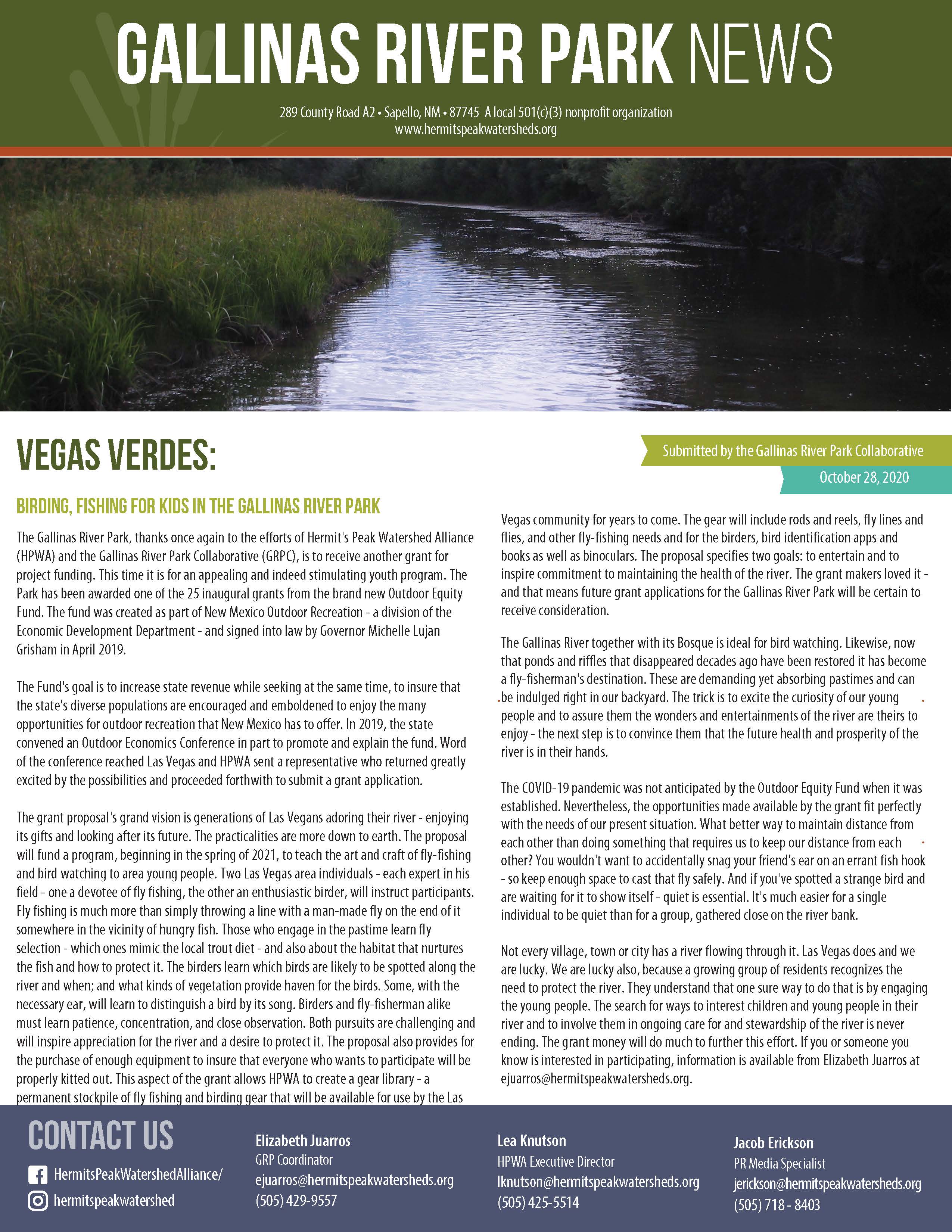 Vegas Verdes: Birding, Fishing for Kids in the Gallinas River Park ...