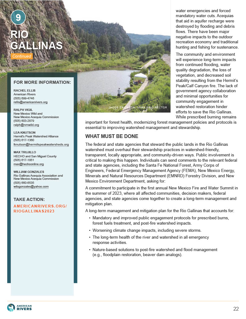 Most Endagered Rivers, 2023: Rio Gallinas – Nuestra Tierra, Nuestro Futuro